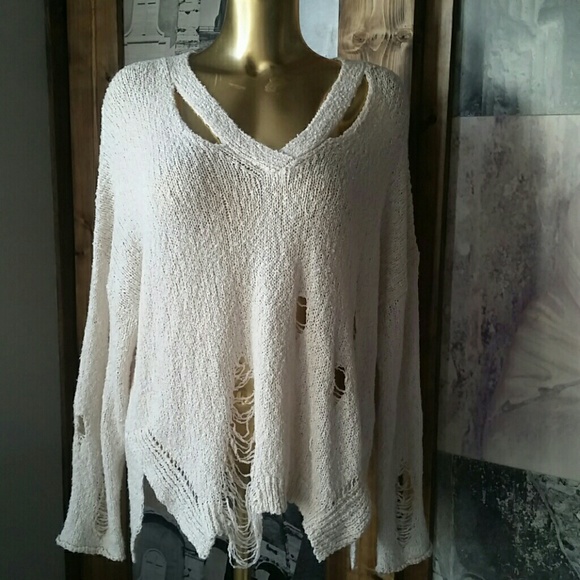 Sweaters | Distressed Oversized Sweater | Poshmark